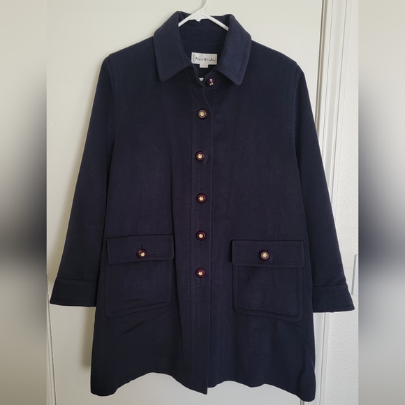 Eugene Miss Park | Jackets & Coats | Vintage Korean Navy Blue Wool Coat ...